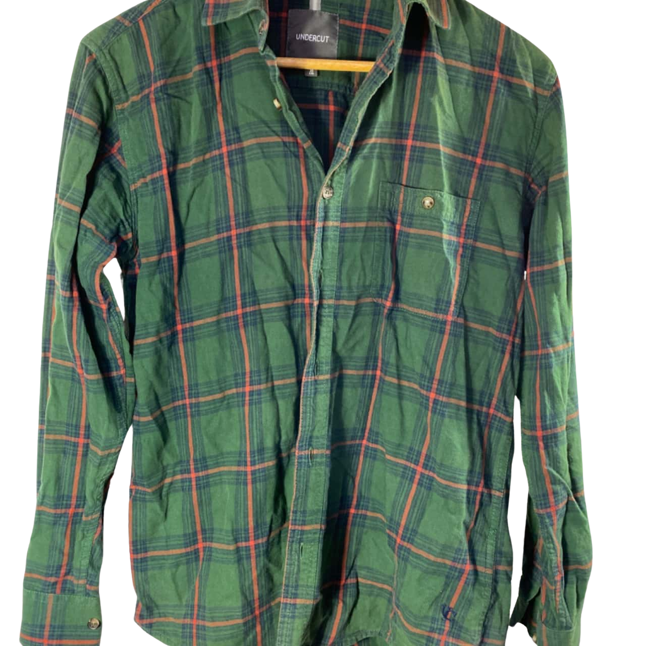 Undercut Mens Size M Long Sleeve Shirt Checked / Green (s)
