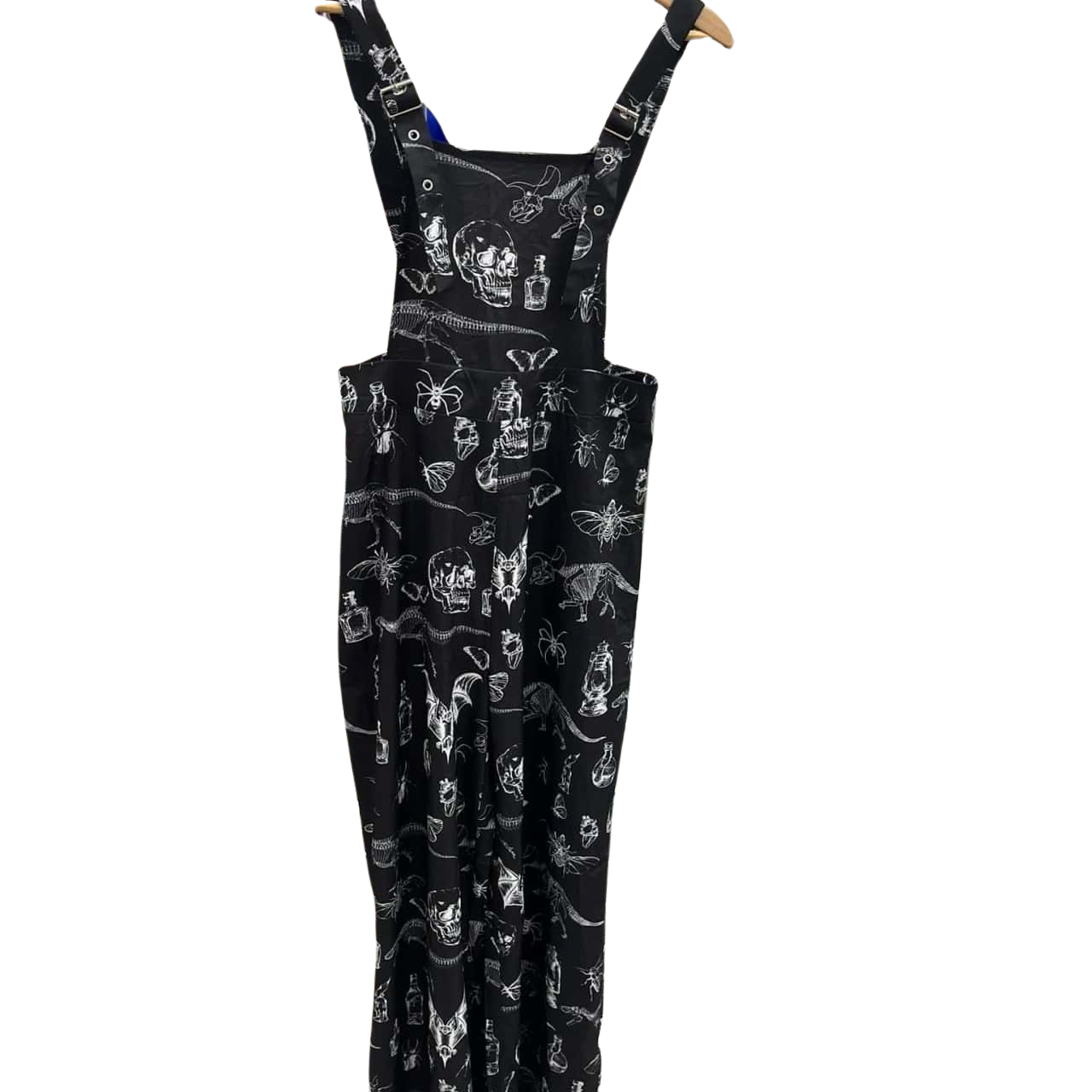 Romwe Womens Size S Overalls Black / White Skulls and more(s)