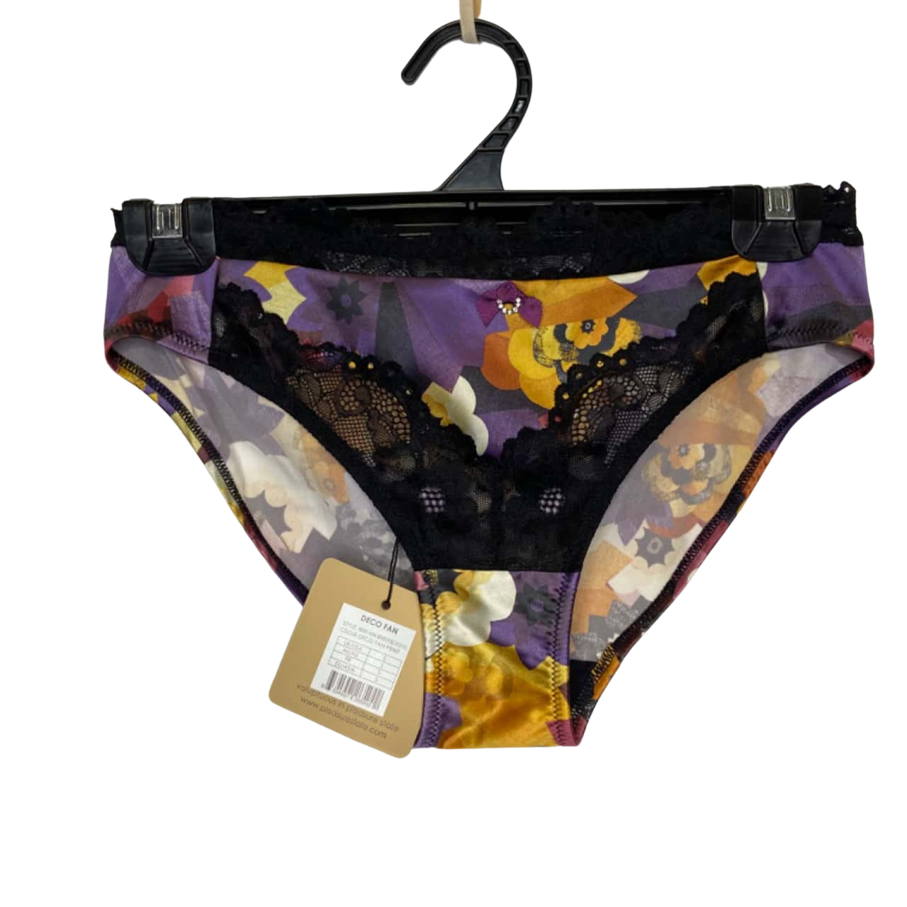 Pleasure State VIP Womens Size S Deco Fan Lace Mini Brief Purple ...