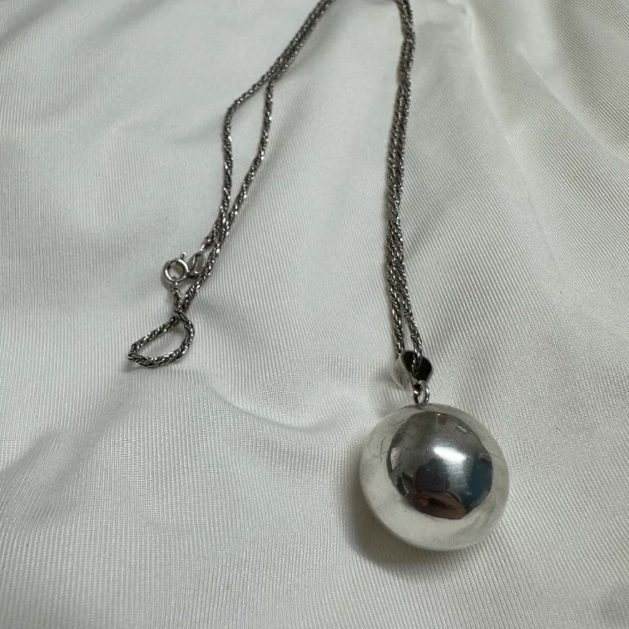 925 Sterling Silver Harmony Ball on 925 Italy Foxtail Chain (s)