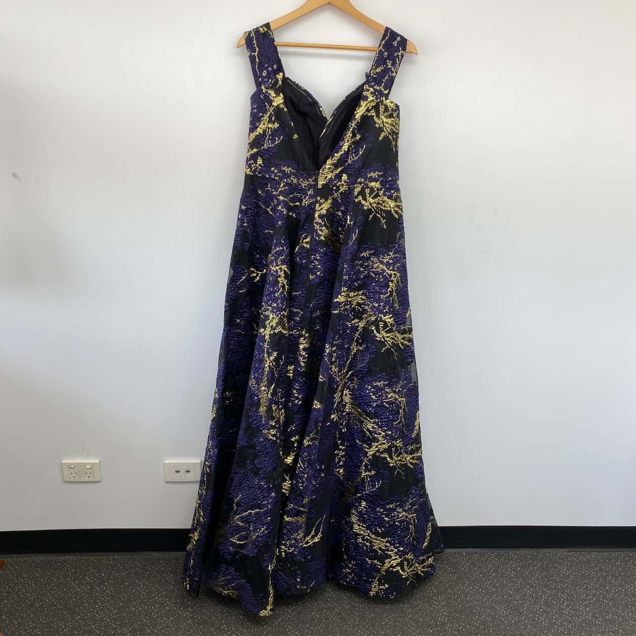 Jadore Purple Gold Sleeveless Maxi Dress Size 16