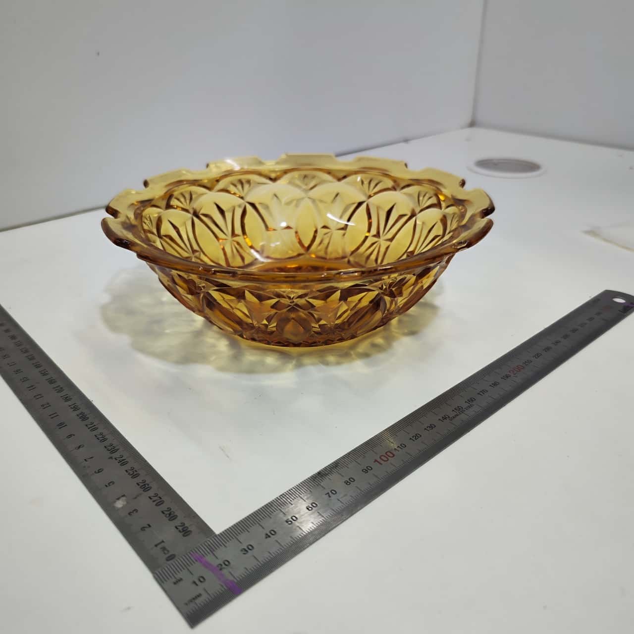 Amber Glass Bowl Server