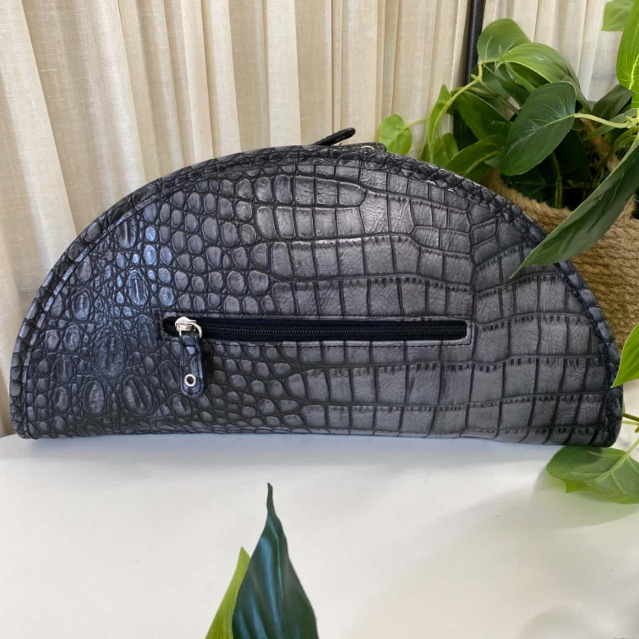 Cellini Sport Croc Print Clutch Grey(s)