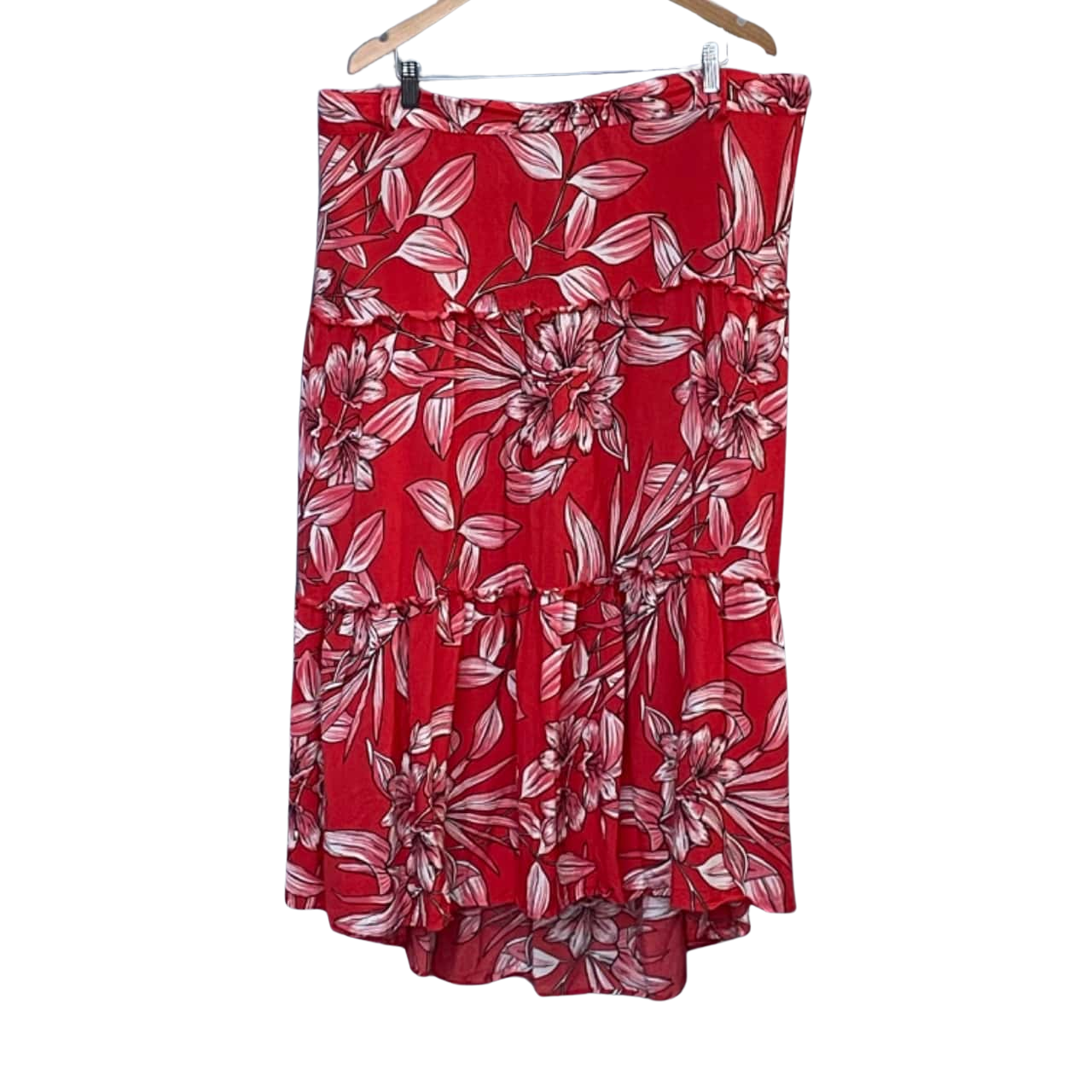 beme Womens Size 26 Maxi Floral / Red / White