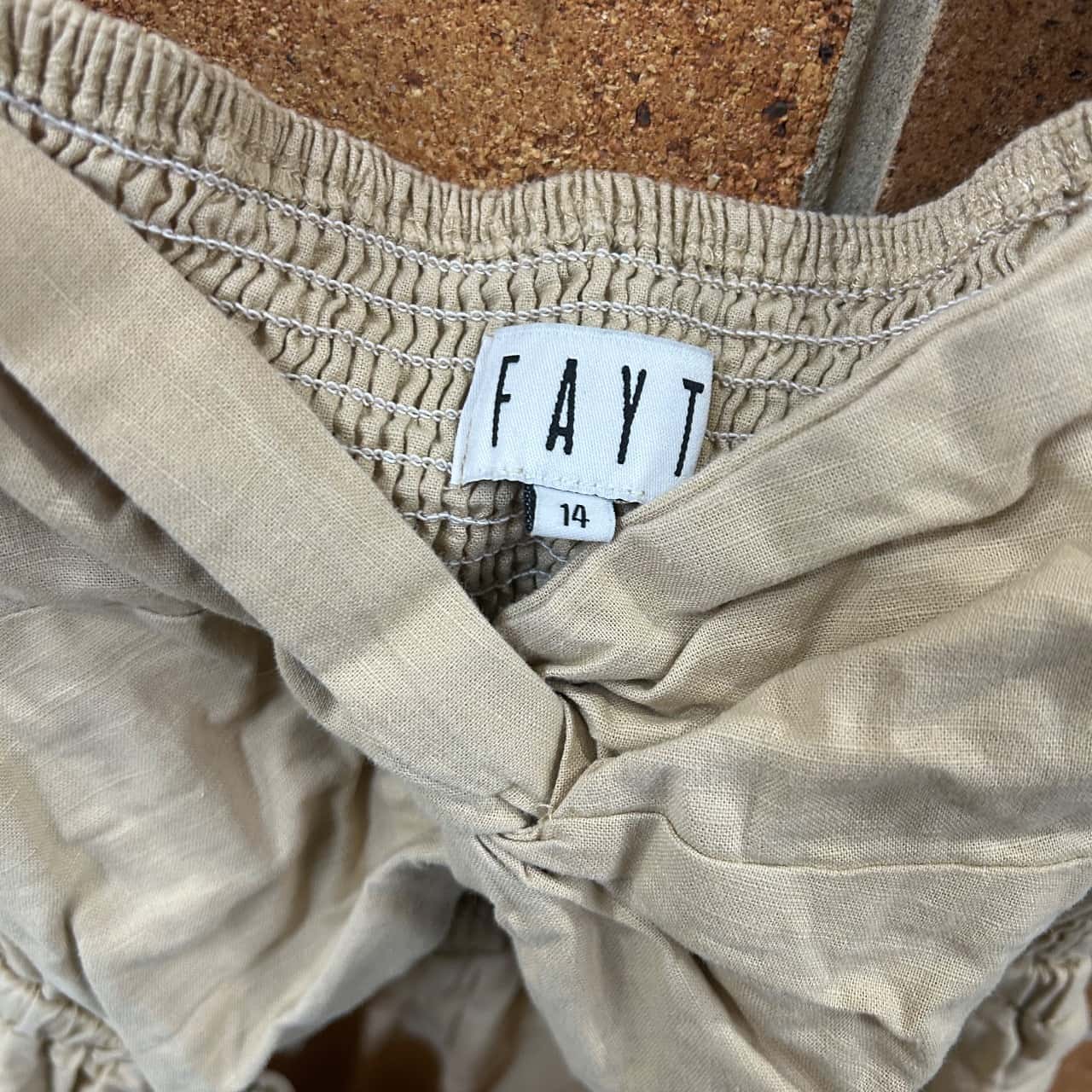 Womens FAYT Size 14 Mini Dress Beige (s)