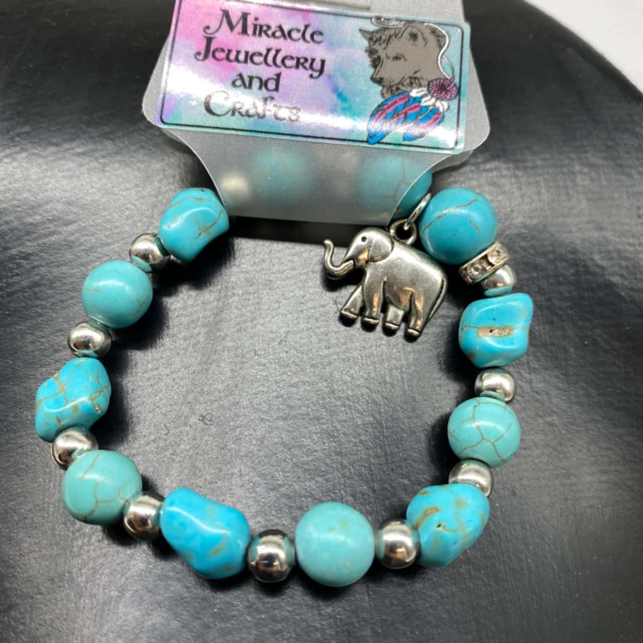 Miracle Jewellery and Crafts - Turquoise Beaded stretch bracelet ...