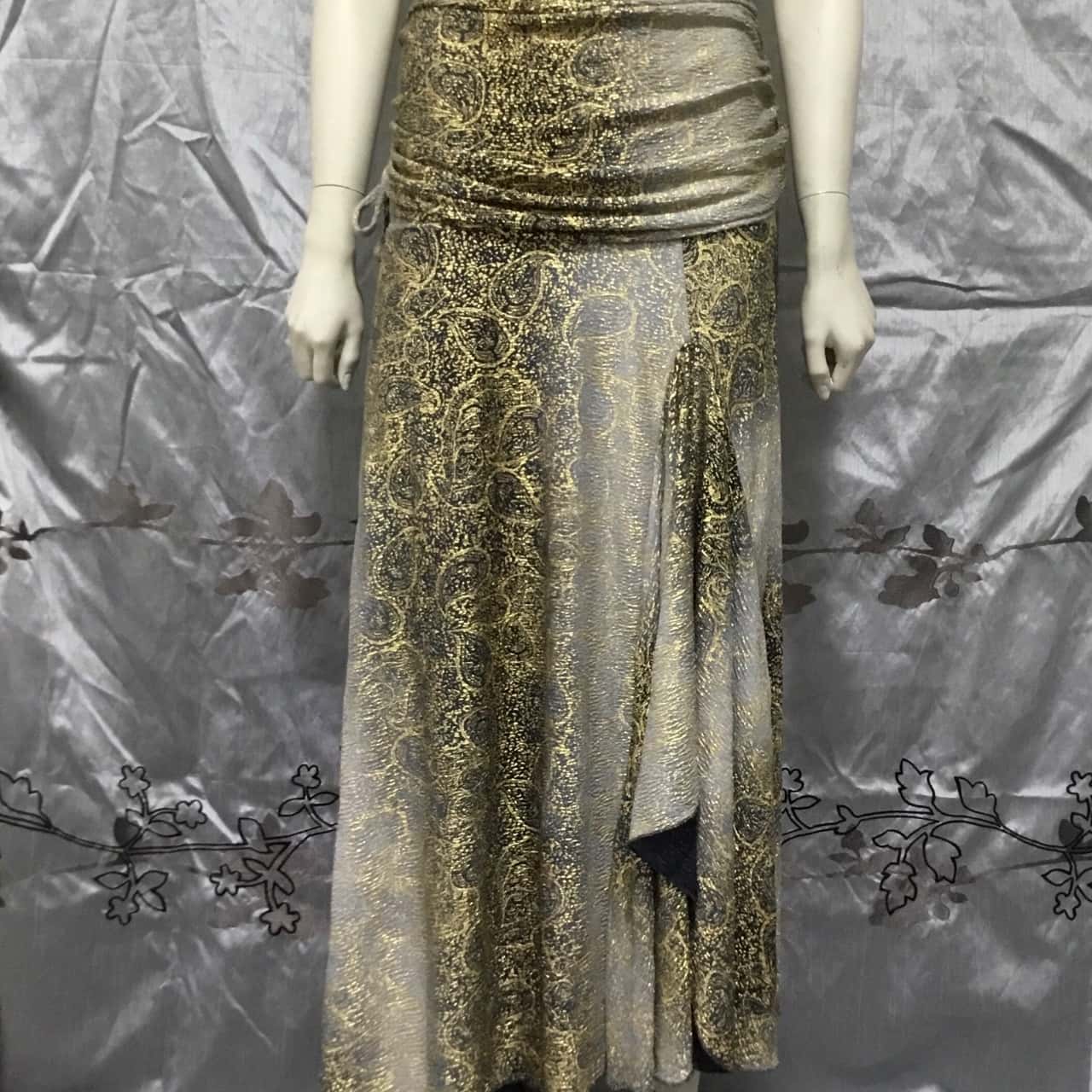 David Pond Womens Size 16 Maxi Blue / Gold / Paisley Pattern Skirt Plus ...