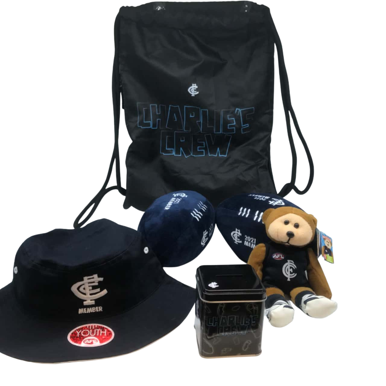 NWOT AFL Carlton Blues 2021 Membership Pack Bag,2Soft Balls Hat & More(s)