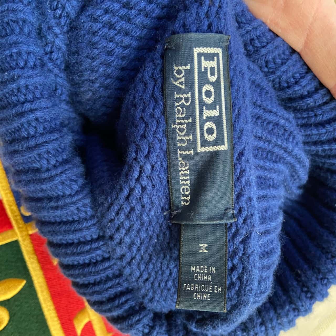 Polo Ralph Lauren Mens Size M Turtlenecks Blue / White (s)