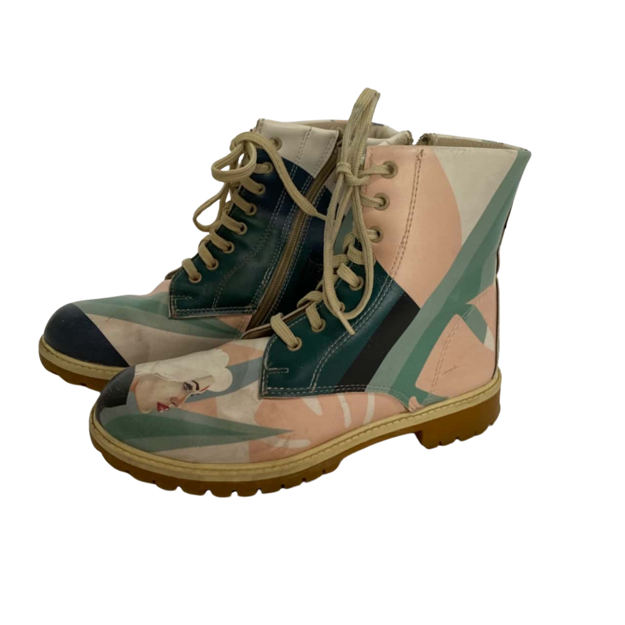 Mumka Geo Girl Moto Soft Grunge Boots rare , Multicoloured (s)