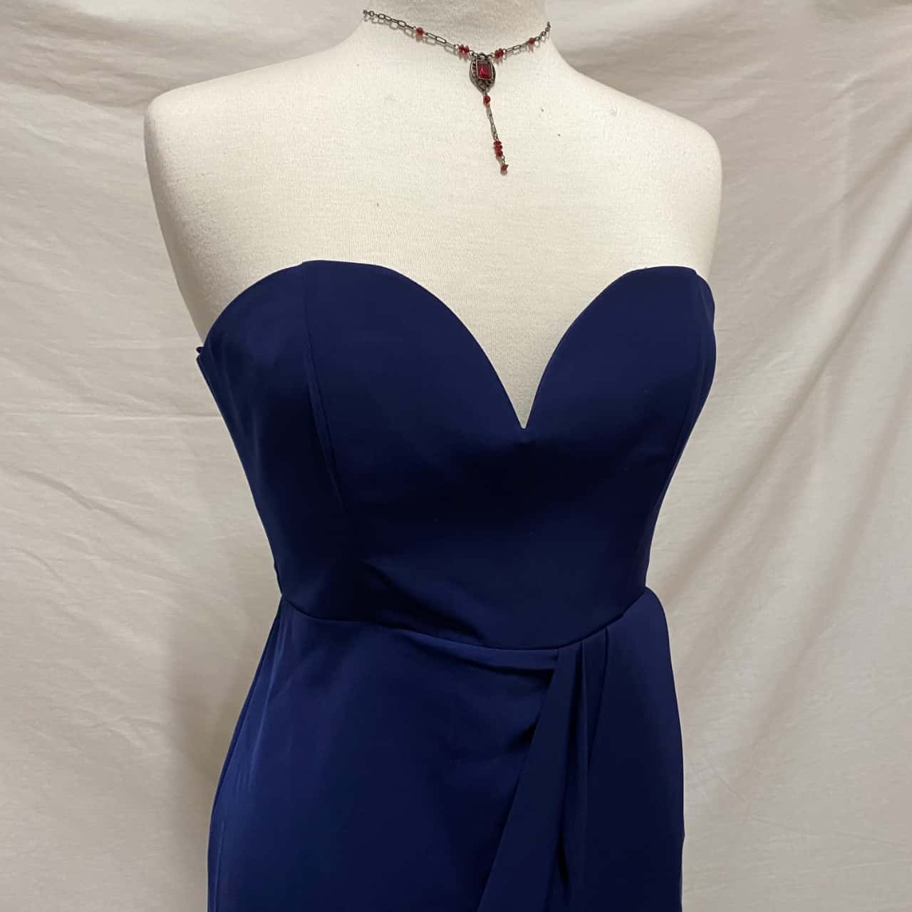Shona Joy Womens Size 10 Strapless / Wrap Dress Blue (s)
