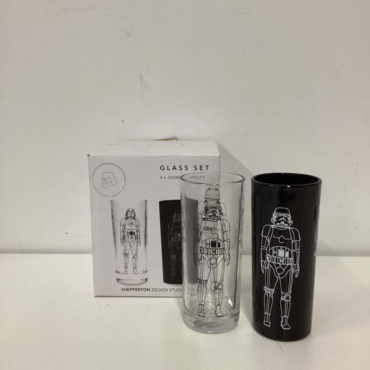 New - Shepparton Design Studios Stormtrooper Glass Set 4 x 300ml(s)
