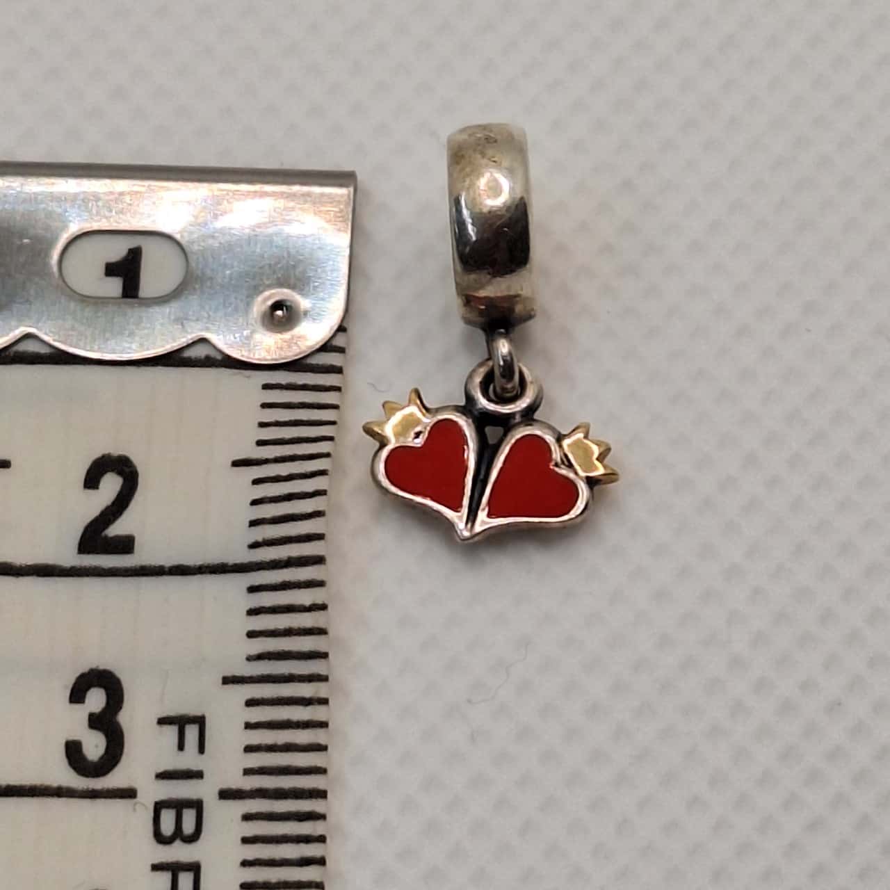 Pandora Womens Love Heart Bracelet Charms Red / Silver (s)