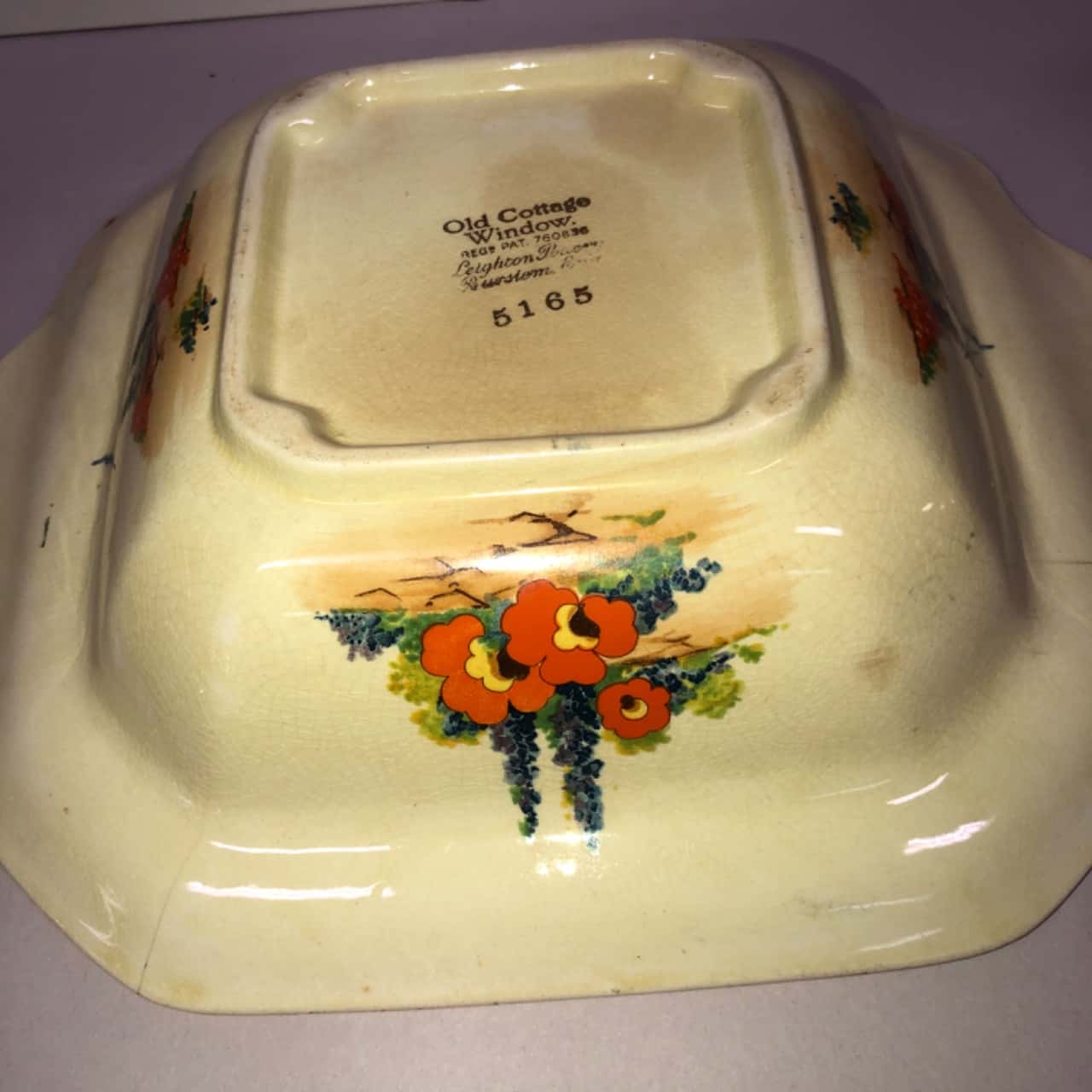 Antique covered vegetable dish OLD COTTAGE WINDOW Leighton Pottery 5165(s)