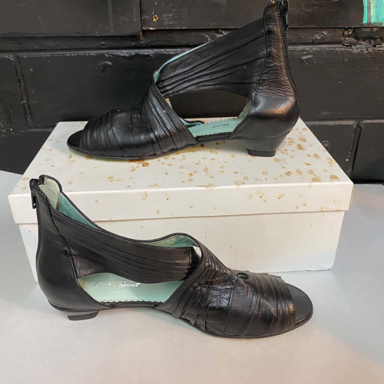 P.S Sport Womens Size 38 Black Leather Shoes RRP $359.95(s)