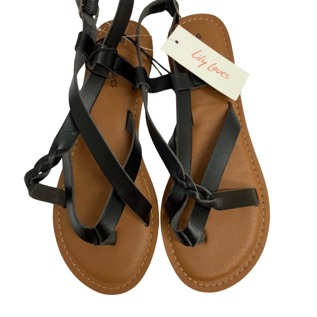 Lily Loves Womens Size 6 Black Sandals