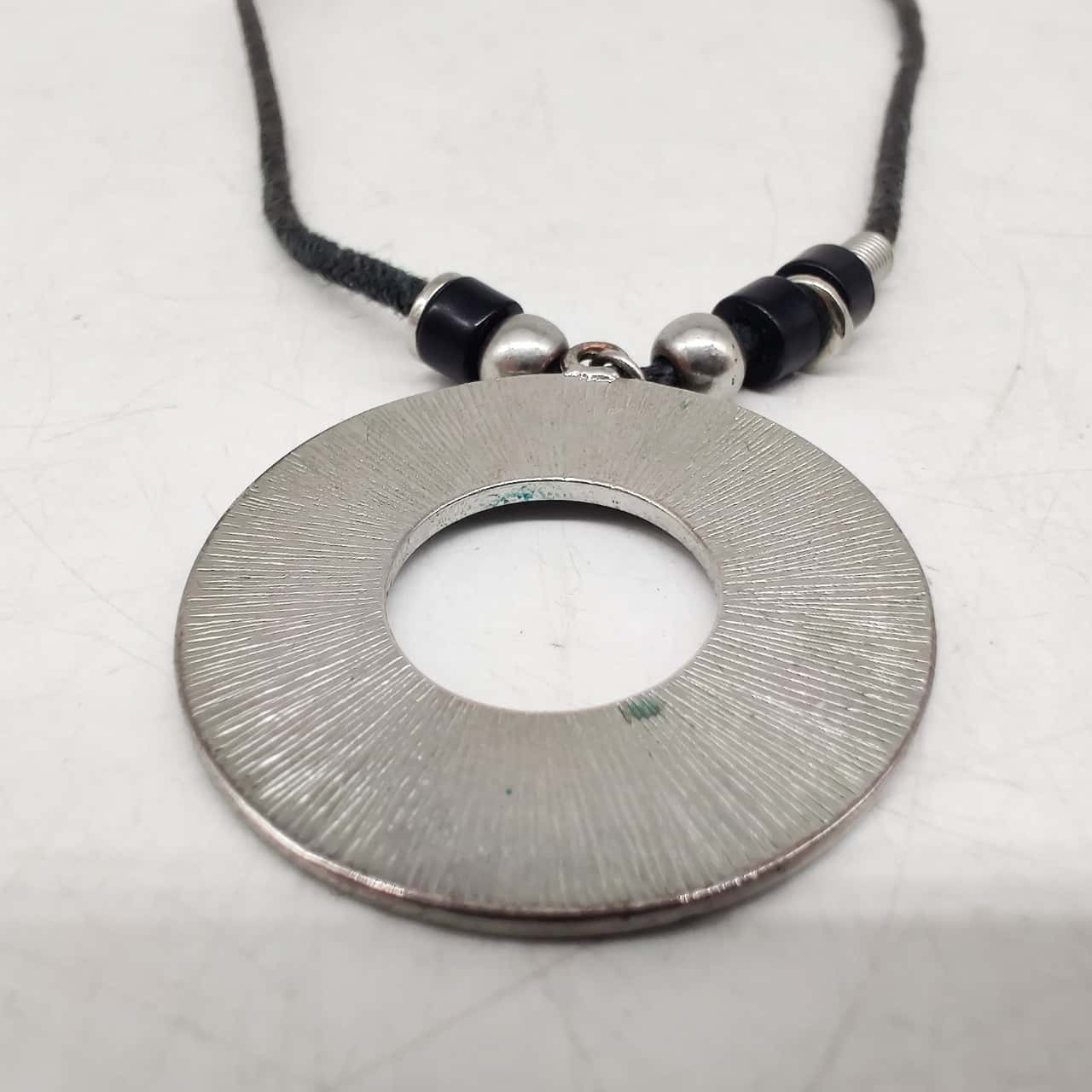 2 Paua Detail Necklaces - 1 Circle On Cord 44cm & 1 Hook Maori Style On ...