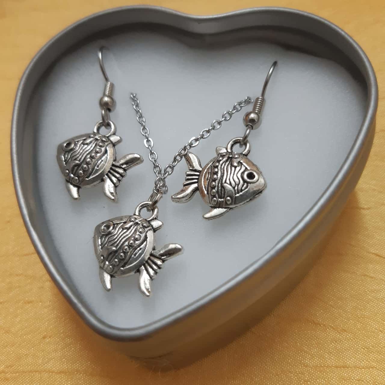 Silver Fish Necklace and Earring Set(s)