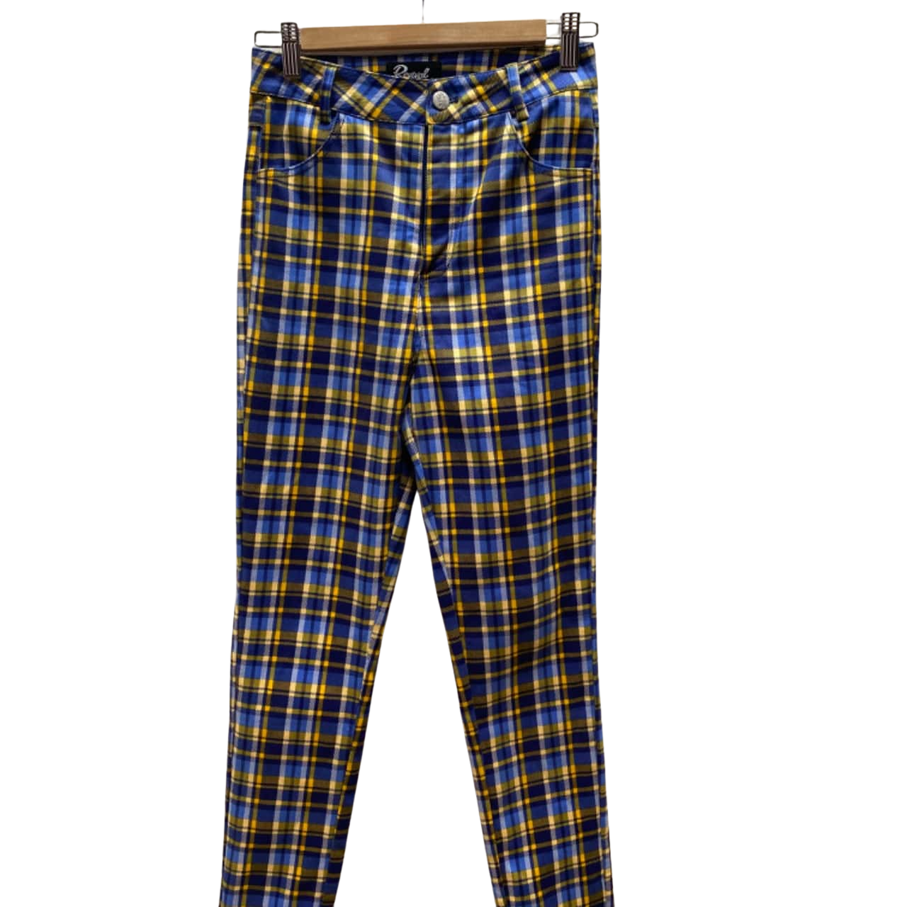 Revival Women’s Blue Yellow Check Pants(s) - Used As New | Salvos Stores