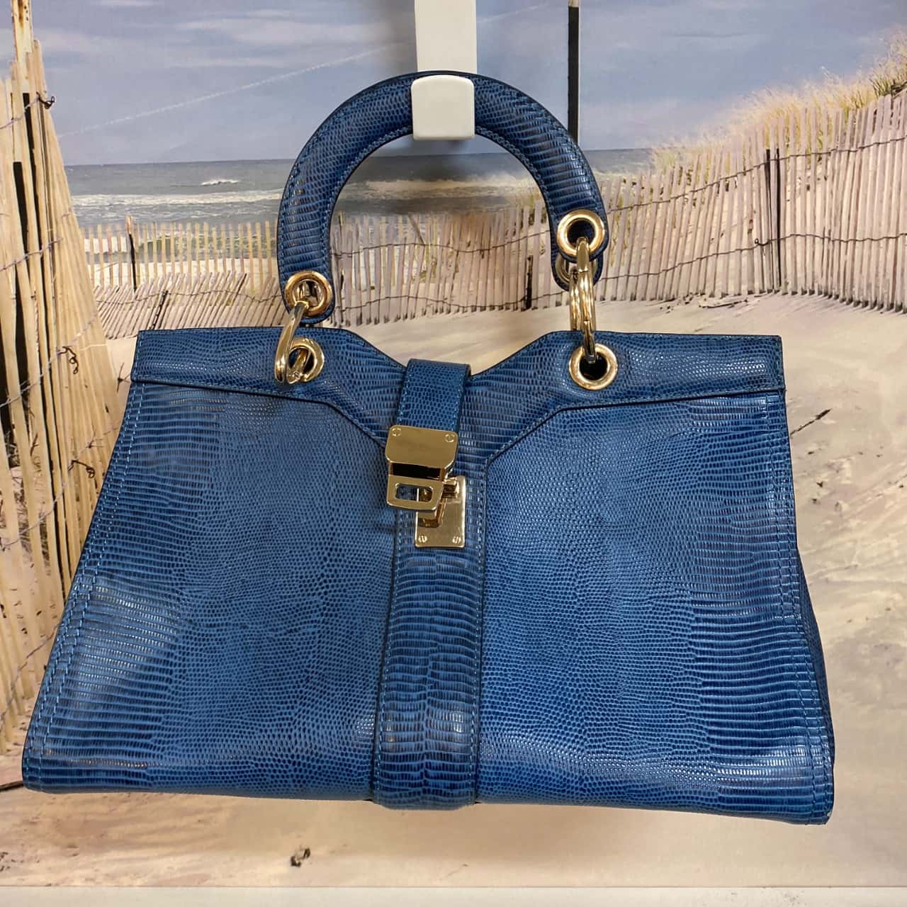 Ada G 100% Blue Leather Handbag(s)