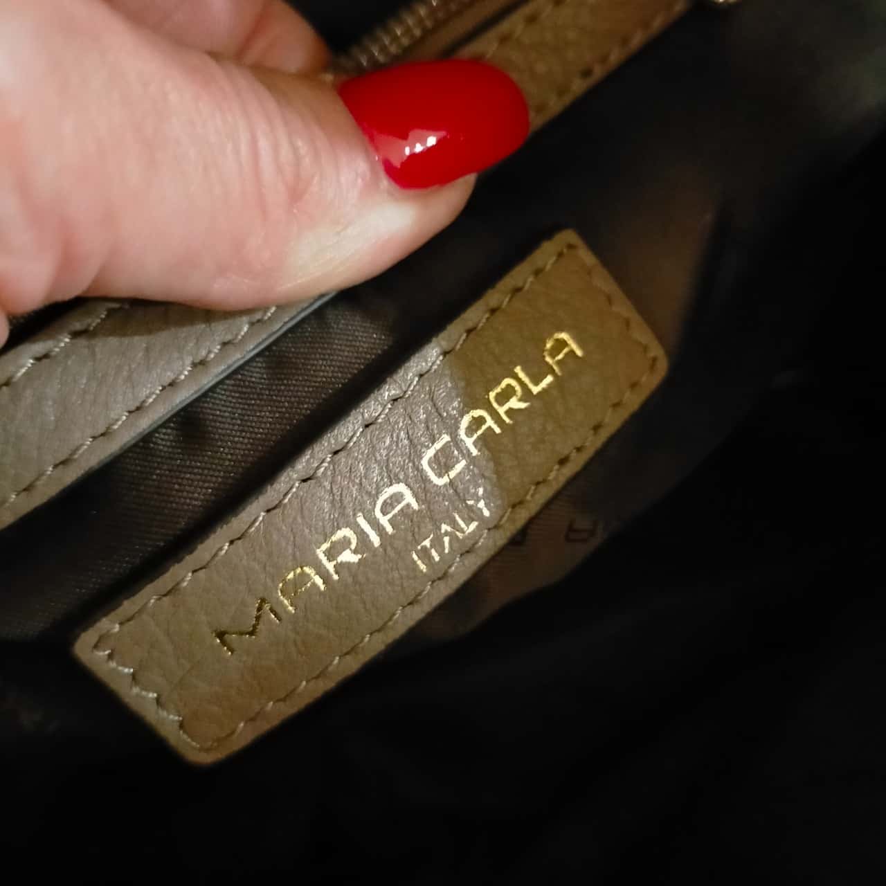 MARIA CARLA ITALY Taupe Leather Handbag VGUC(s)