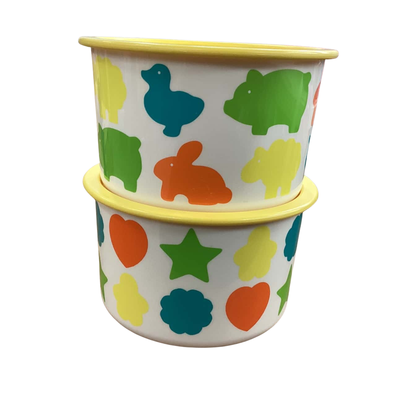 2 x Tupperware Round Containers - shapes and animals(s)