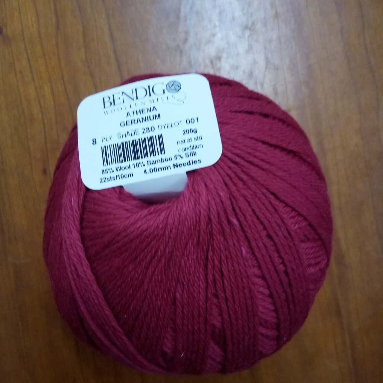 Bendigo Woollen Mills - Anthena Geranium - Shade 280 - Dyelot 001 ...
