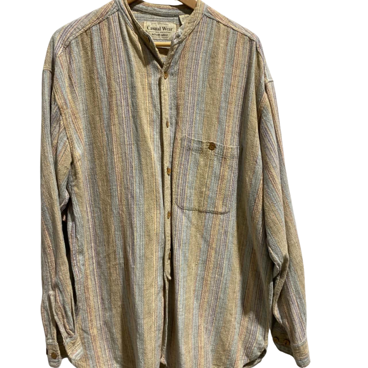 Vintage Roger David Mens Size L Long Sleeve Beige / Striped (s) - Used ...