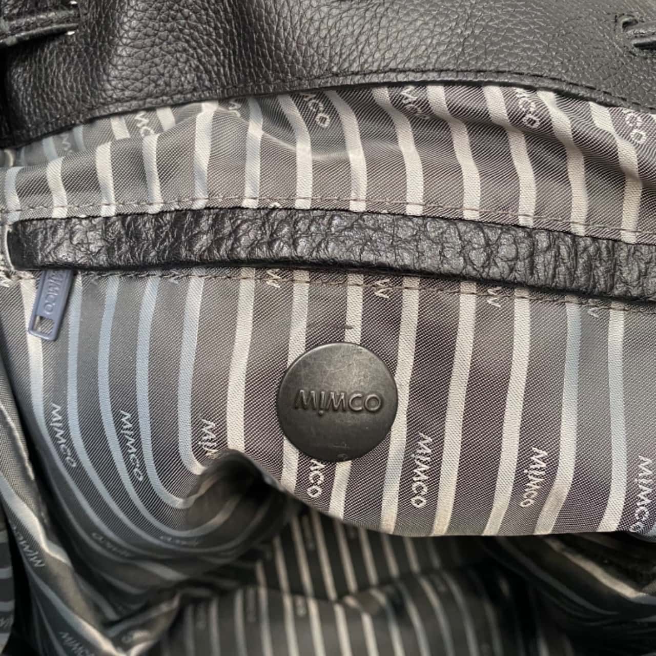 Womens Large Mimco Tote Bucket Bag Boho Black Leather Handbag Work Bag ...