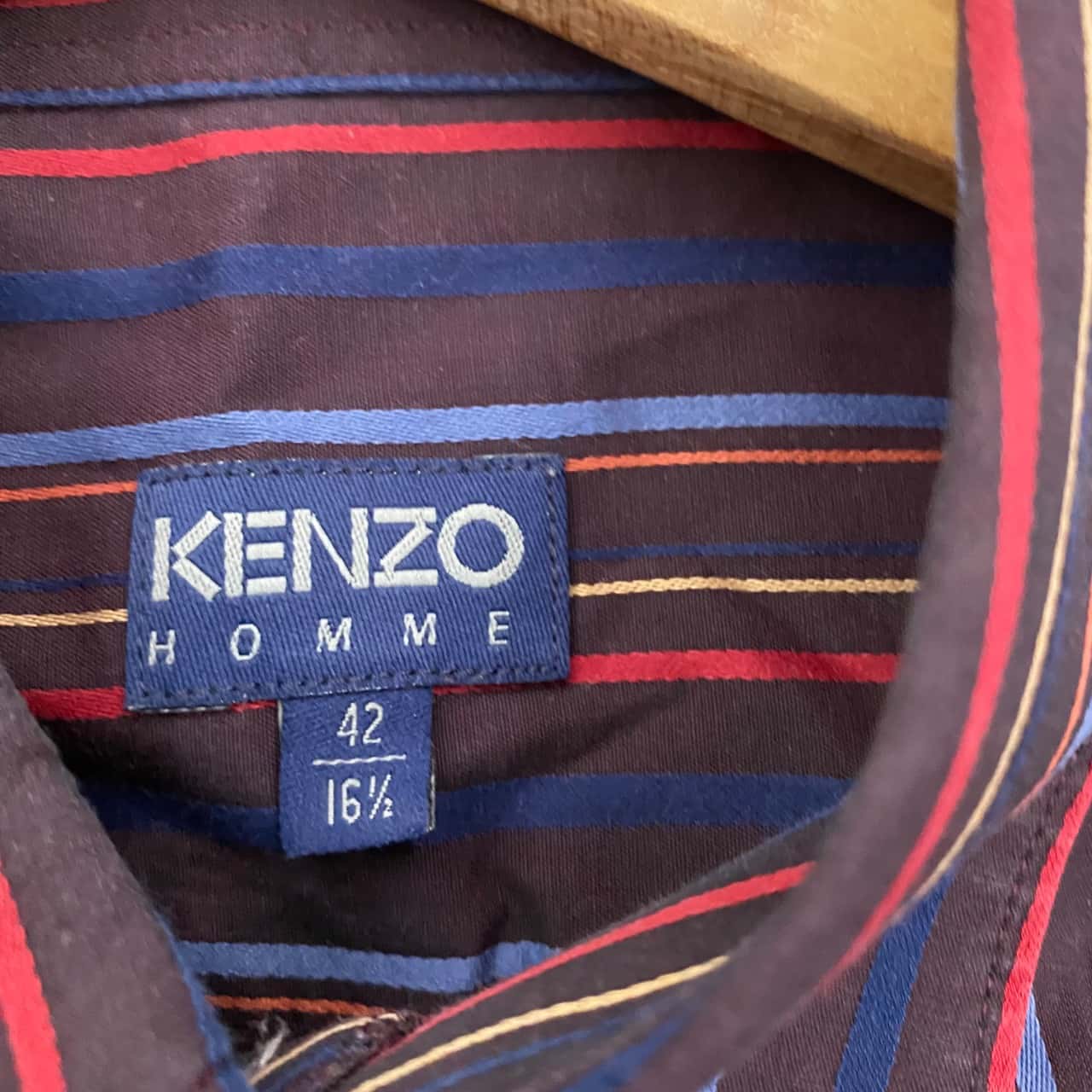 2 x Mens Size 42 / M Business Shirt Blue / Maroon / Pinstriped