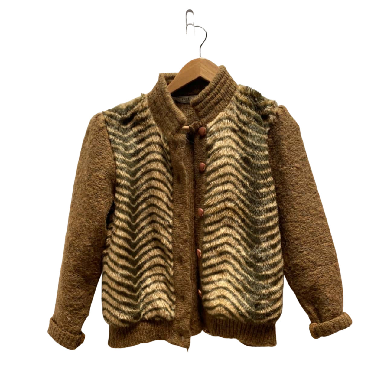 Womens Retro Cardigans Beige / Brown (s)