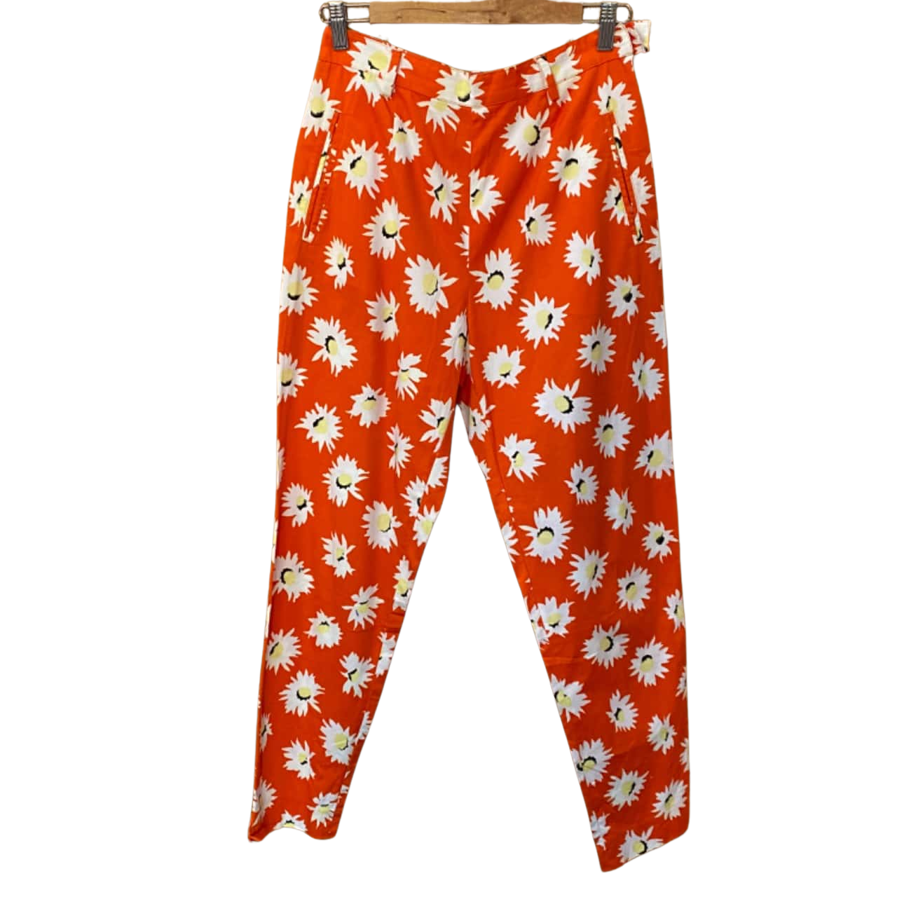 Orange Daisy Pattern Pants Size 10