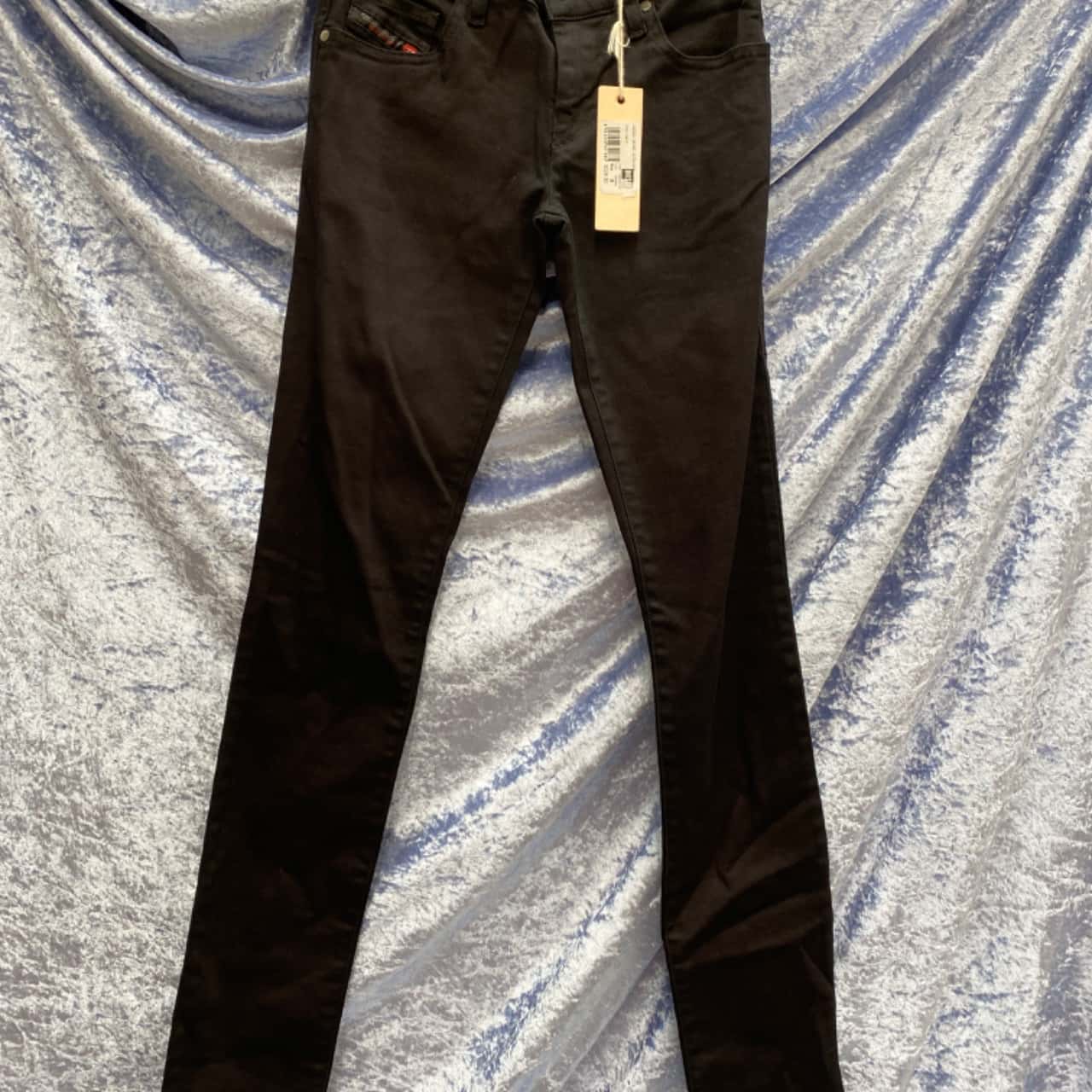 Diesel Womens Size 4 Denim Black Low Waist Skinny Jeans