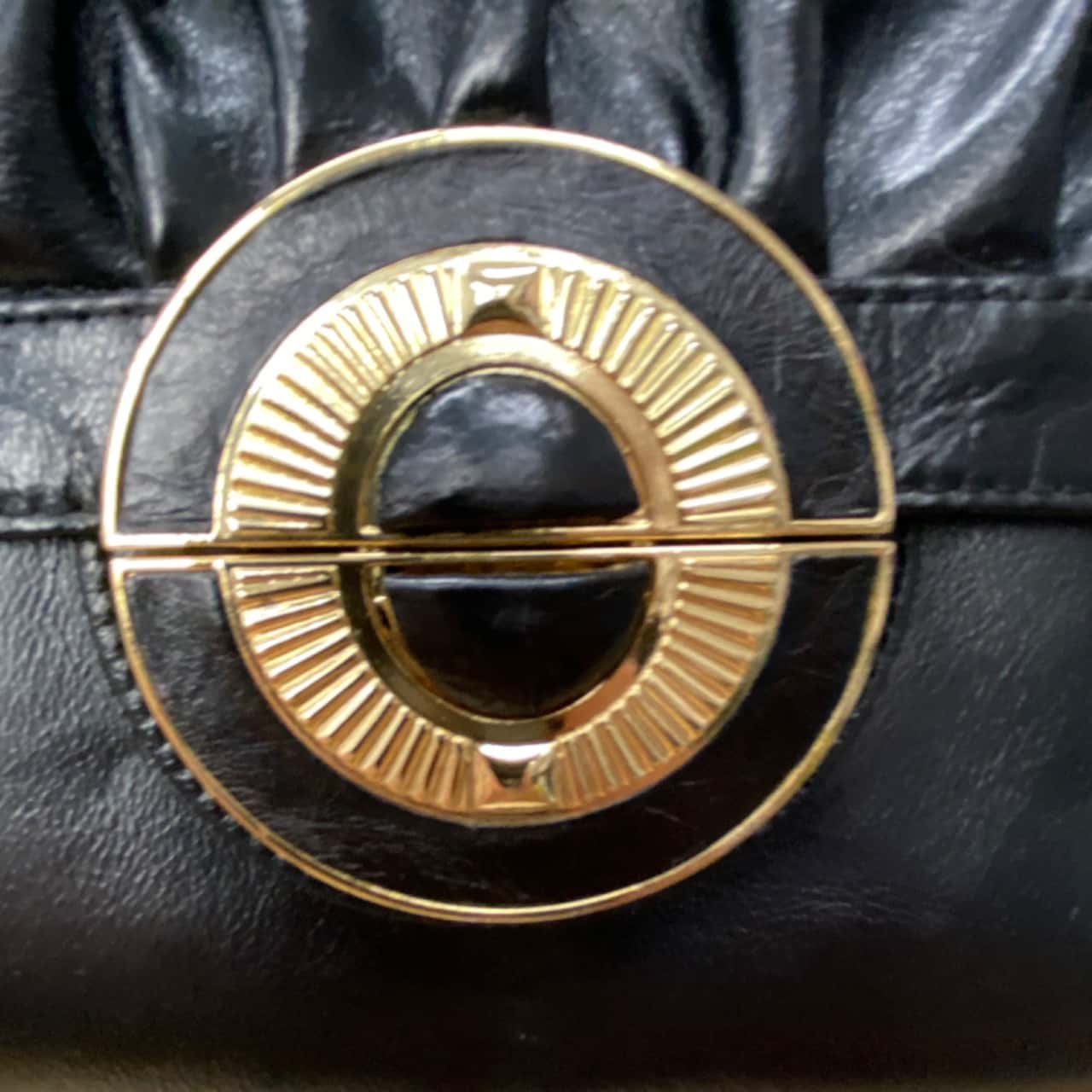 Rampage Black Gold Trim Leather Handbag