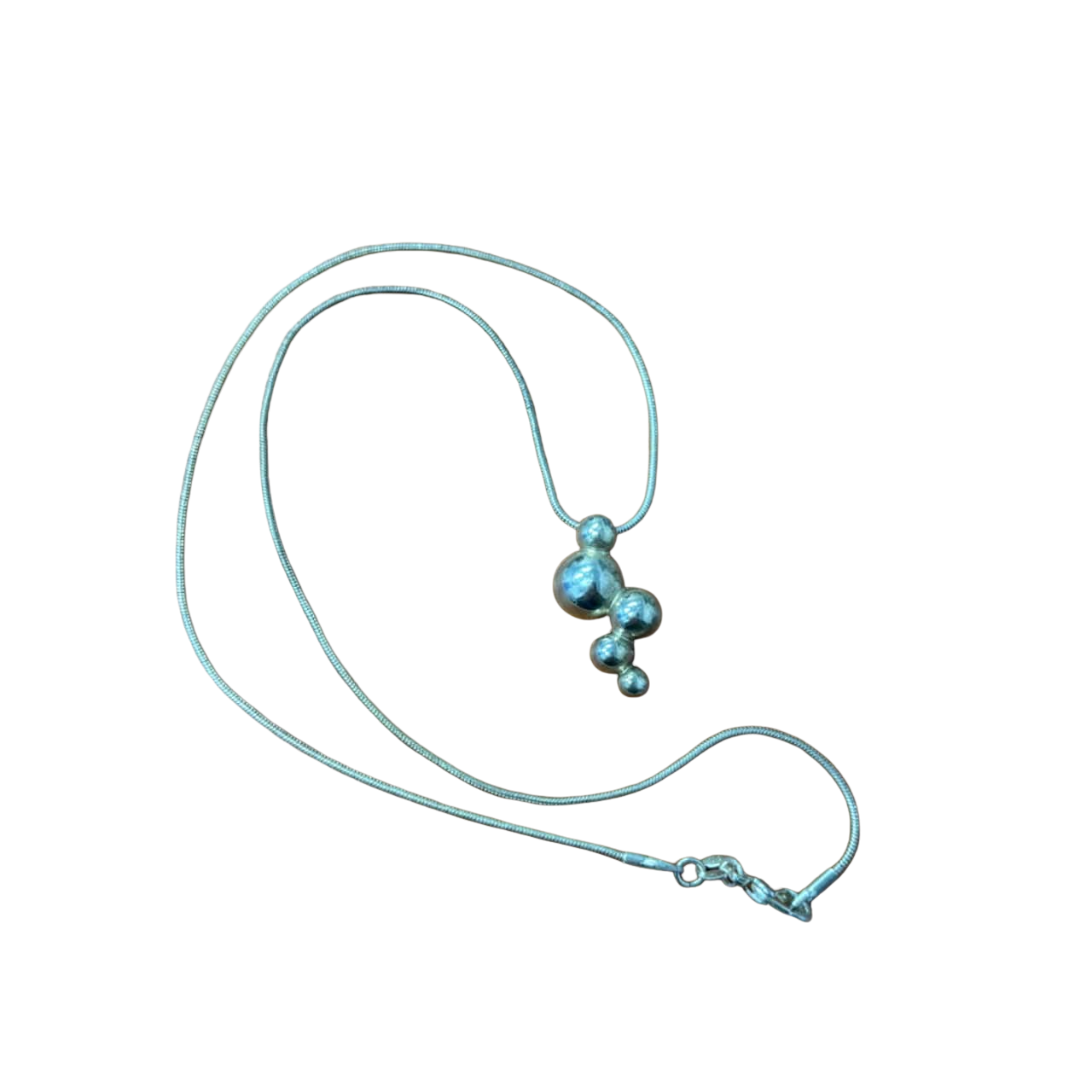 Rare Pandora Liquid Silver Bubble Pendant on chain