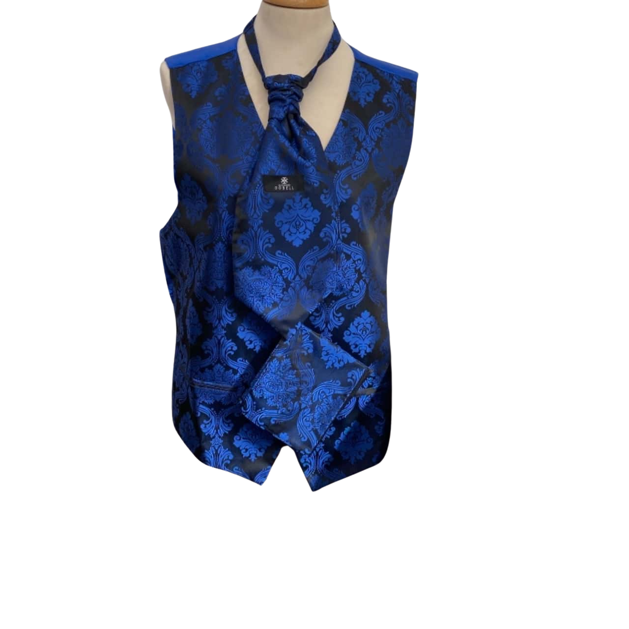 Alexander Dobell black and blue vest and tie (s)