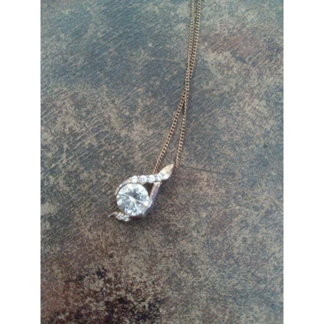 Vintage Stamped '925' Sparkly Pendant w/Stamped '925 Italy' Chain