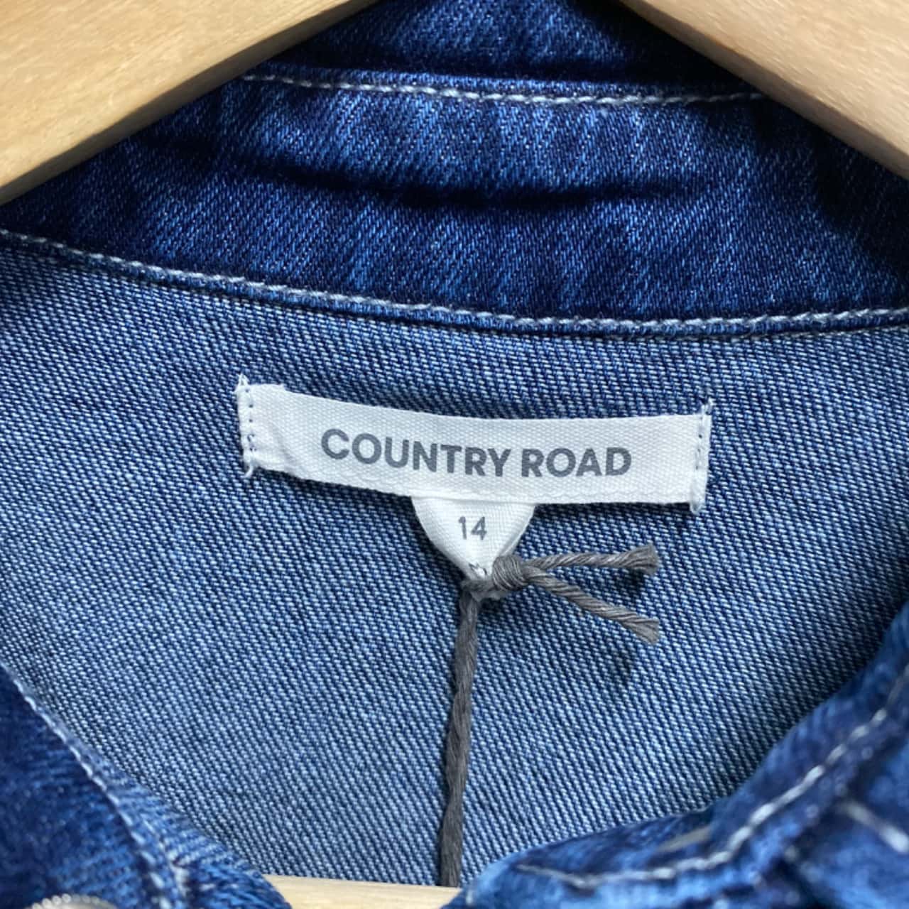 Country Road Teen Size 14 Denim Tier Dress Blue RRP $99.95(s)