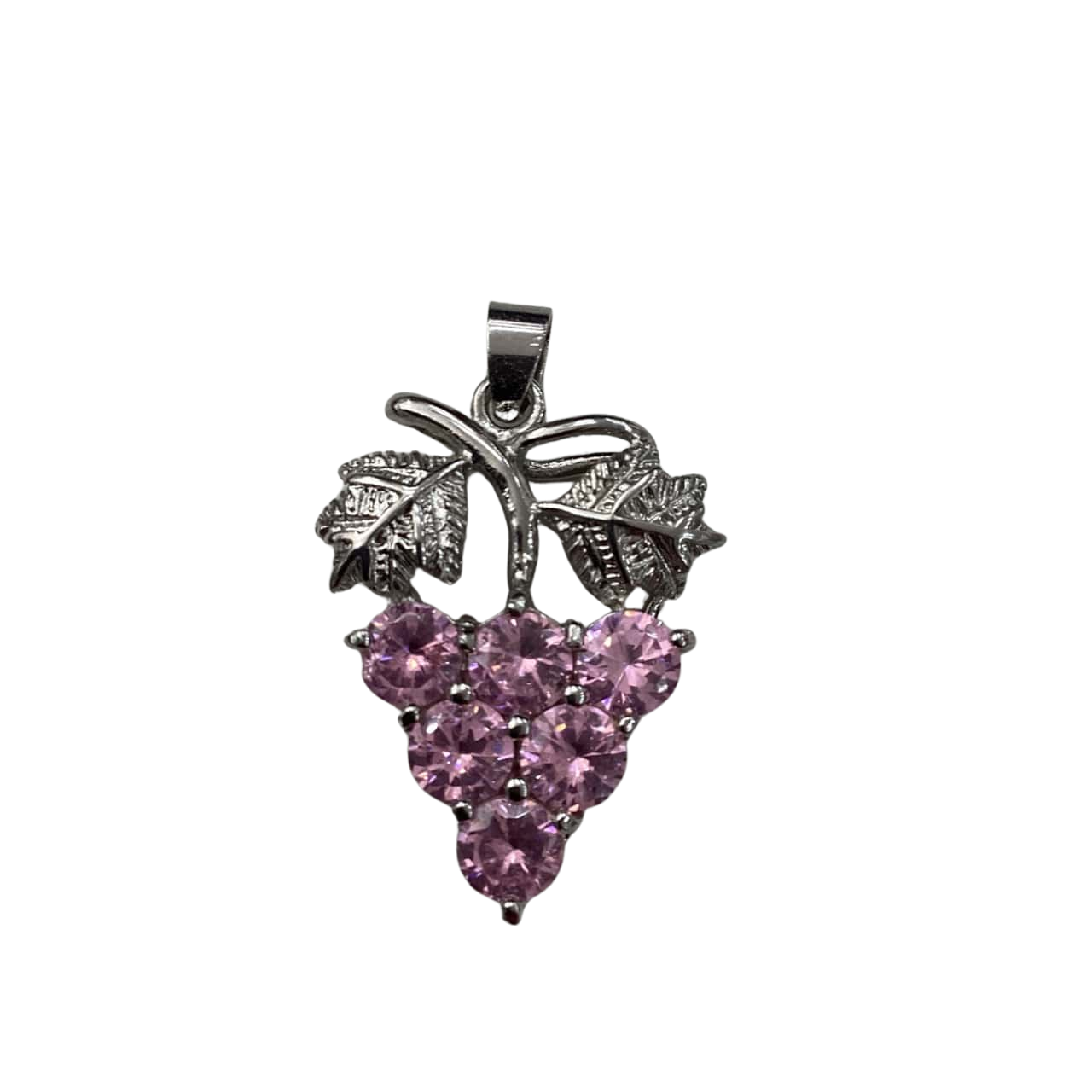 Womens Grape Pendant 18K White Gold Plated with Pink Zirconias(s ...