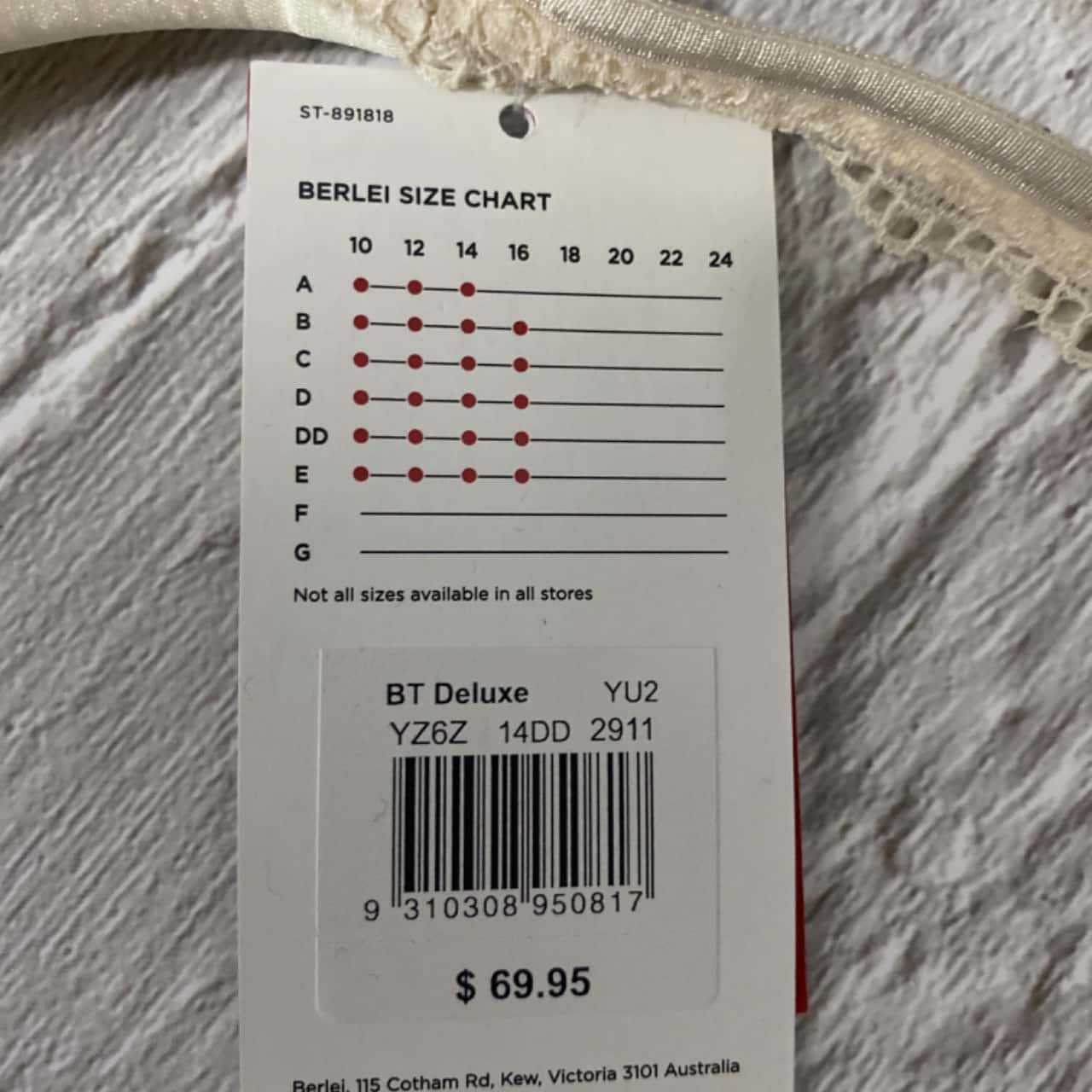 Berlei Womens Size 14 DD barely there t shirt bra new (s)