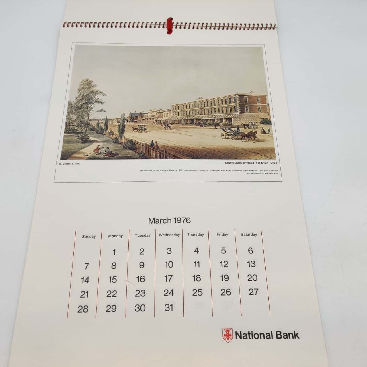 12 Vintage National Bank Calendars With Historical Australiana Themes(s)