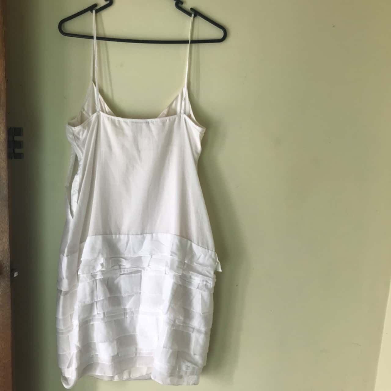 Scanlan Theodore Womens Size 8 Shoestring Strap White Summer Dress