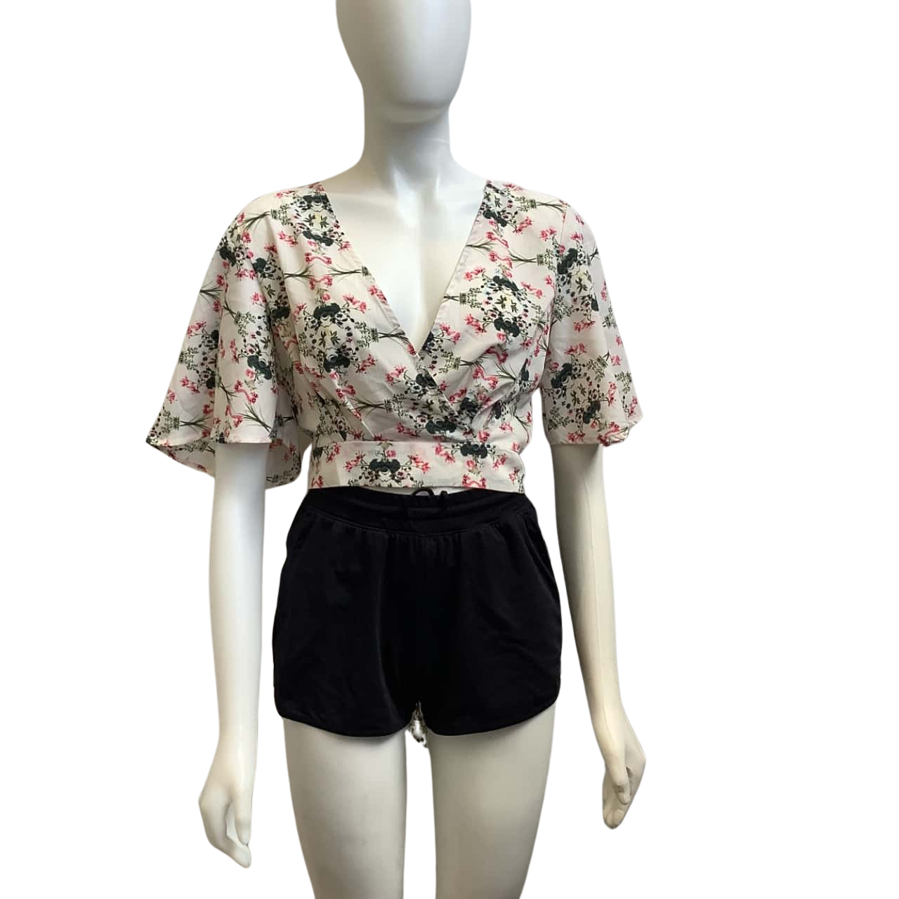 Temt Womens Size 8 Back Wrap Top Multicoloured(s)