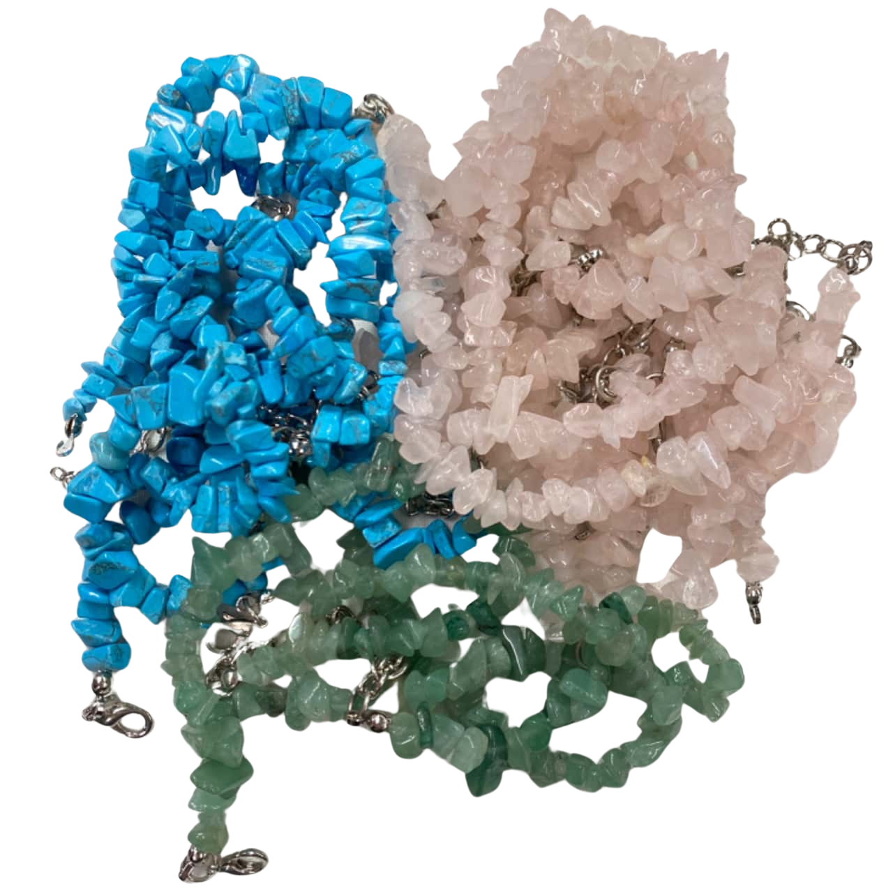 Small Lot of Natural Irregular Stone Chip Bracelets