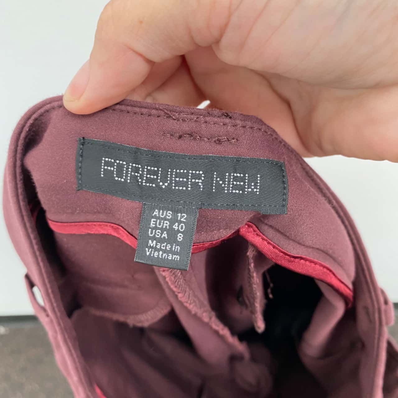 Forever New Pants Size 12 / L Maroon (s)