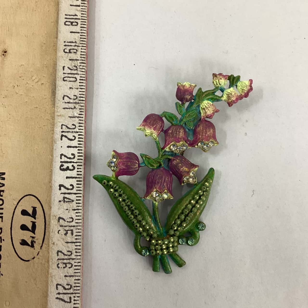 Michael Negrin Vintage Womens Brooch Flowers with Rhinestones