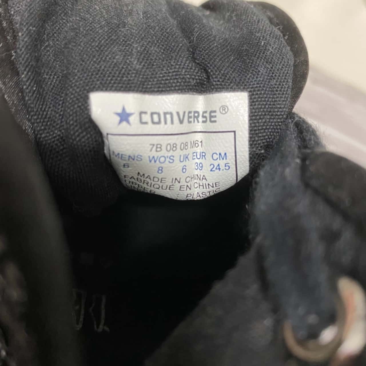 Converse Sequin Unisex Size 6 Black / Silver (s)