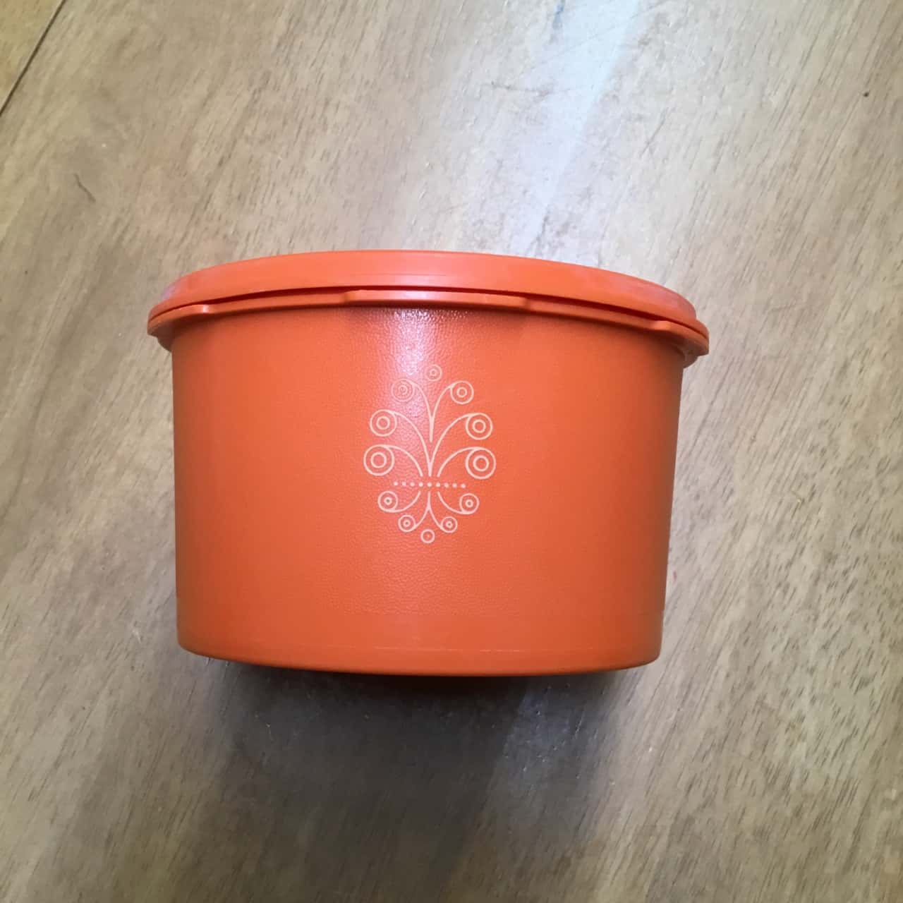 Vintage Tupperware Orange Servalier Canister With Lid 1970s