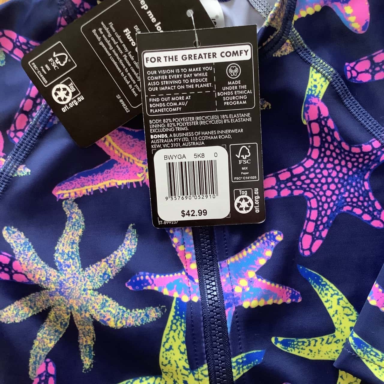 SUMMER SALE***Bonds Baby One Piece Swim Rashie. Size 6-12m
