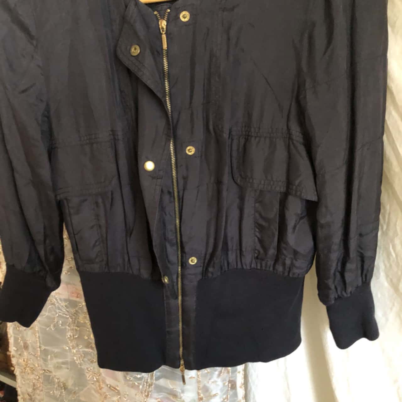 Scanlan Theodore Size 8 Bomber Jacket Black Silk(s)